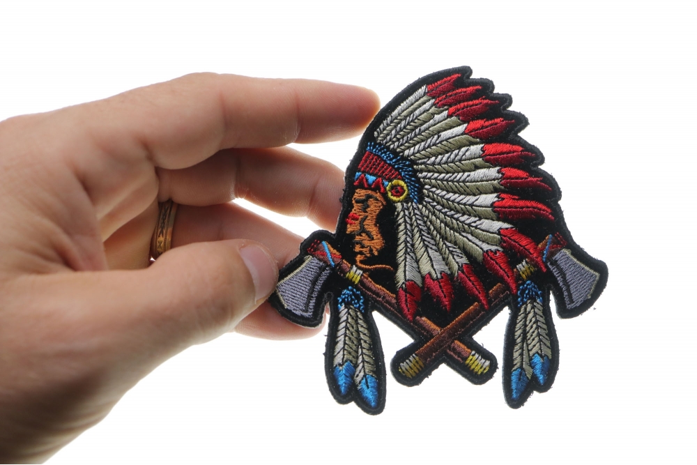 Small Indian Patch With Battle Axes and Feathers | Native American ...