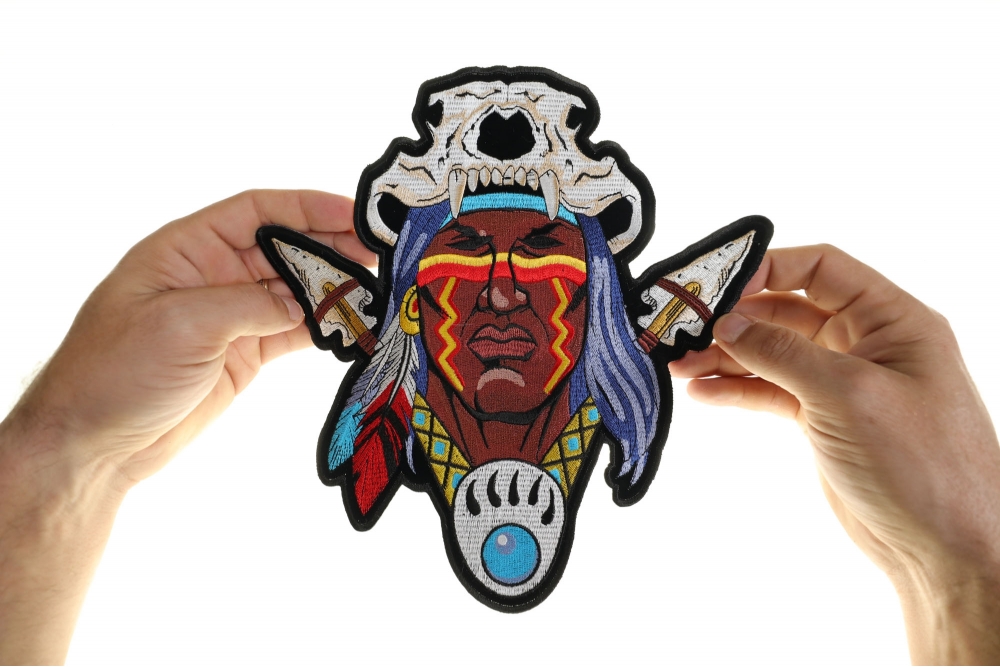 Indian Skull Head Dress Large Back Patch | Embroidered Patches