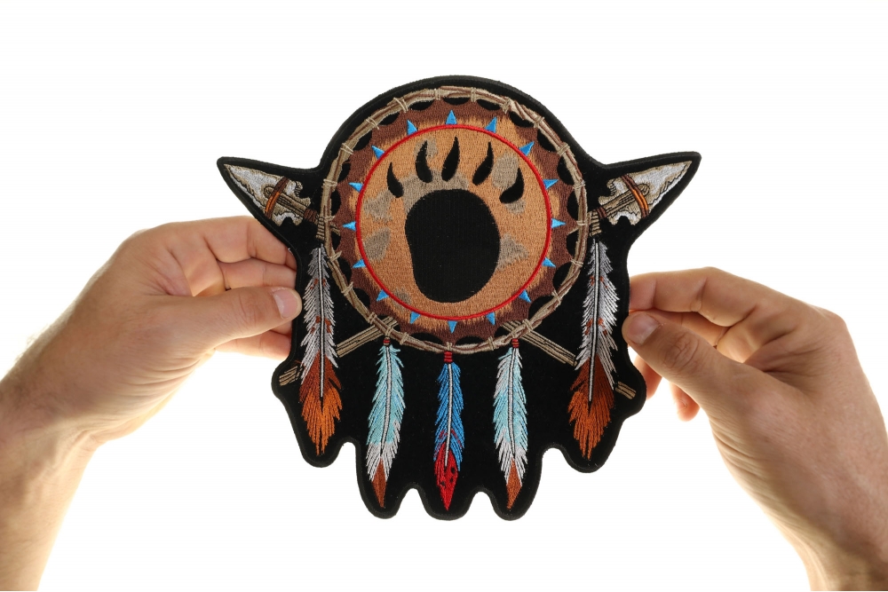 Native American Feathers, Arrow Heads, Paw Print Design Large Back ...