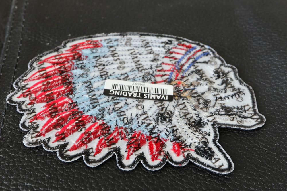 Screaming Indian Skull With Head Dress Small Patch | Native American ...
