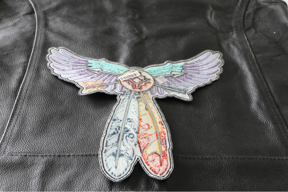 Feathers with Wings Embroidered Iron on Patch - TheCheapPlace