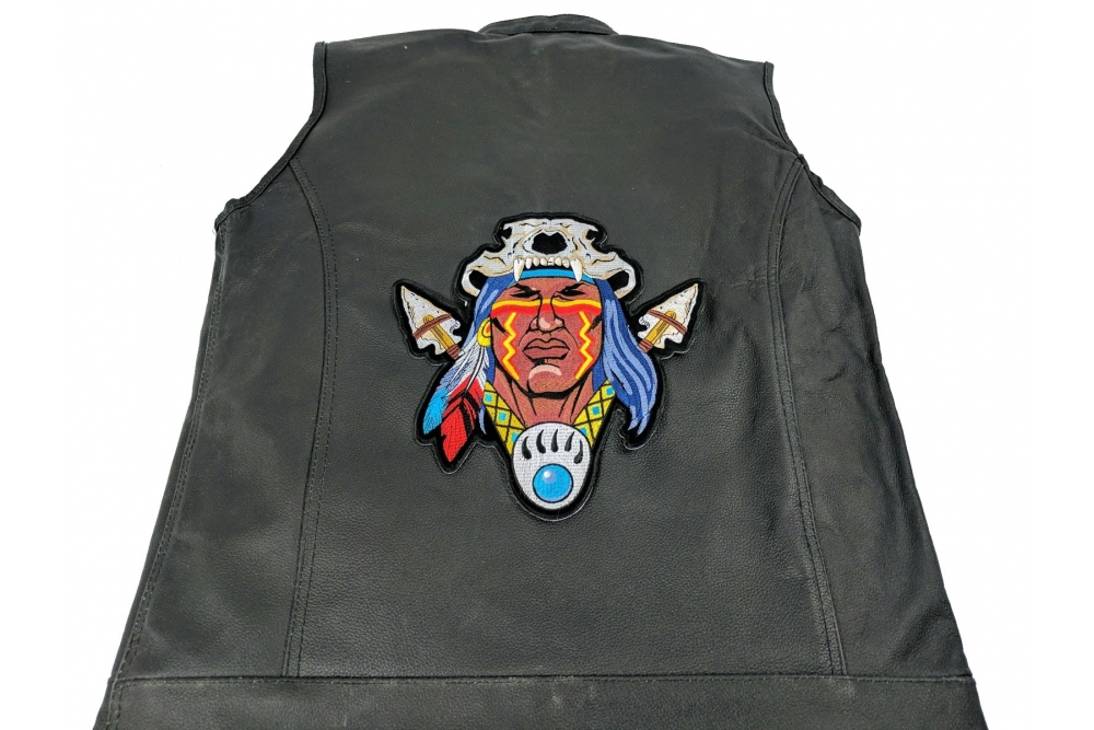 Indian Skull Head Dress Large Back Patch | Embroidered Patches