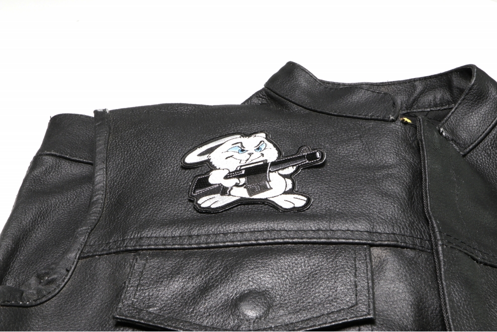 Machine Gun Bunny Rabbit Novelty Iron on Patch - TheCheapPlace