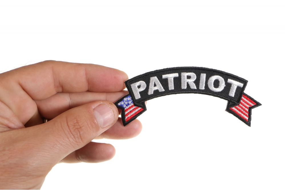 Patriot Rocker Patch With US Flag | Patriotic Patches -TheCheapPlace