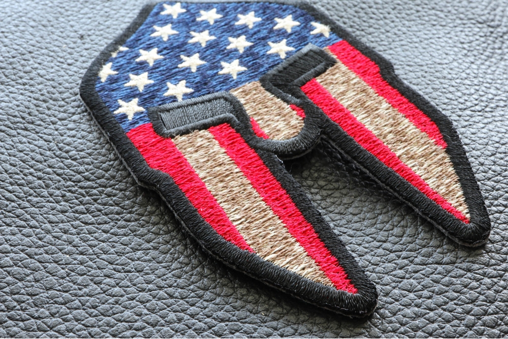Spartan Helmet US Flag Patch | Patriotic Patches -TheCheapPlace