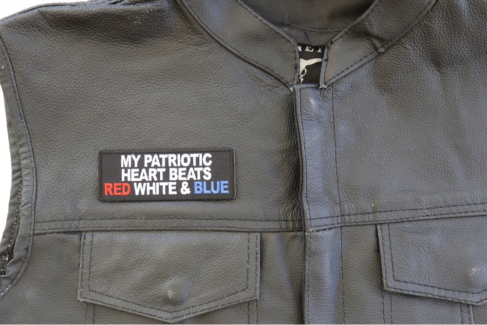 My Patriotic Heart Beats Red White and Blue Iron on Patch - TheCheapPlace