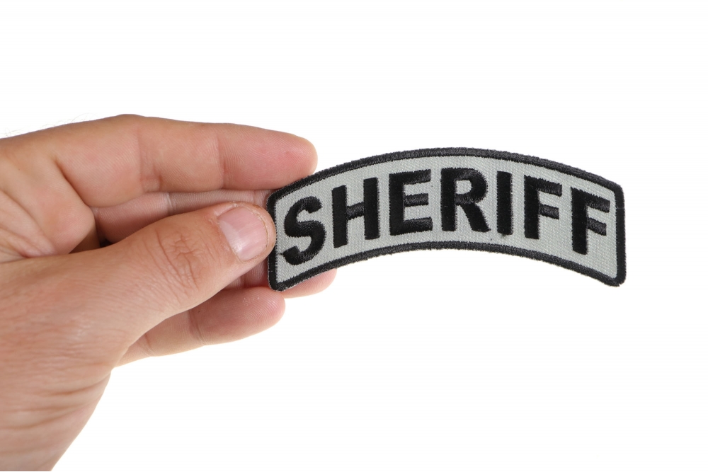 Sheriff Rocker Patch Black Gray | Embroidered Patches