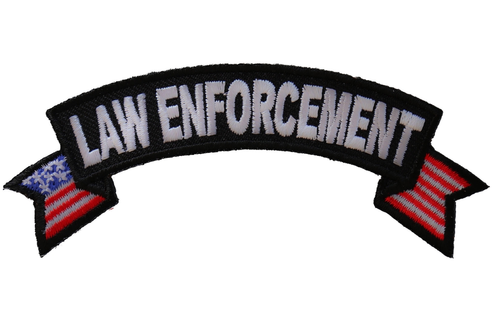 Law Enforcement US Flag Small Rocker Patch | Police Patches -TheCheapPlace