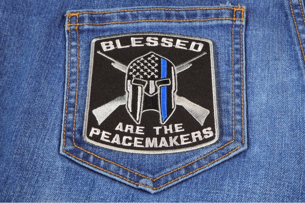 Blessed Are The Peacemakers Thin Blue Line Patch For Law Enforcement ...