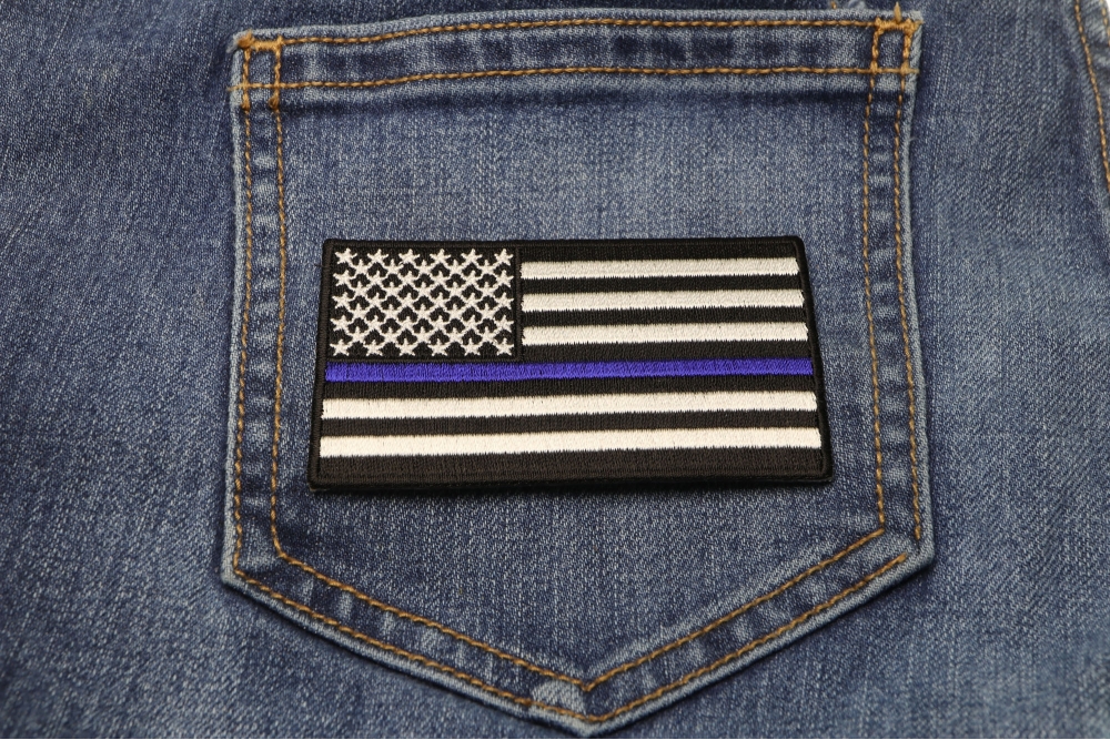 Subdued US Flag With Blue Stripe Patch | Police Patches -TheCheapPlace