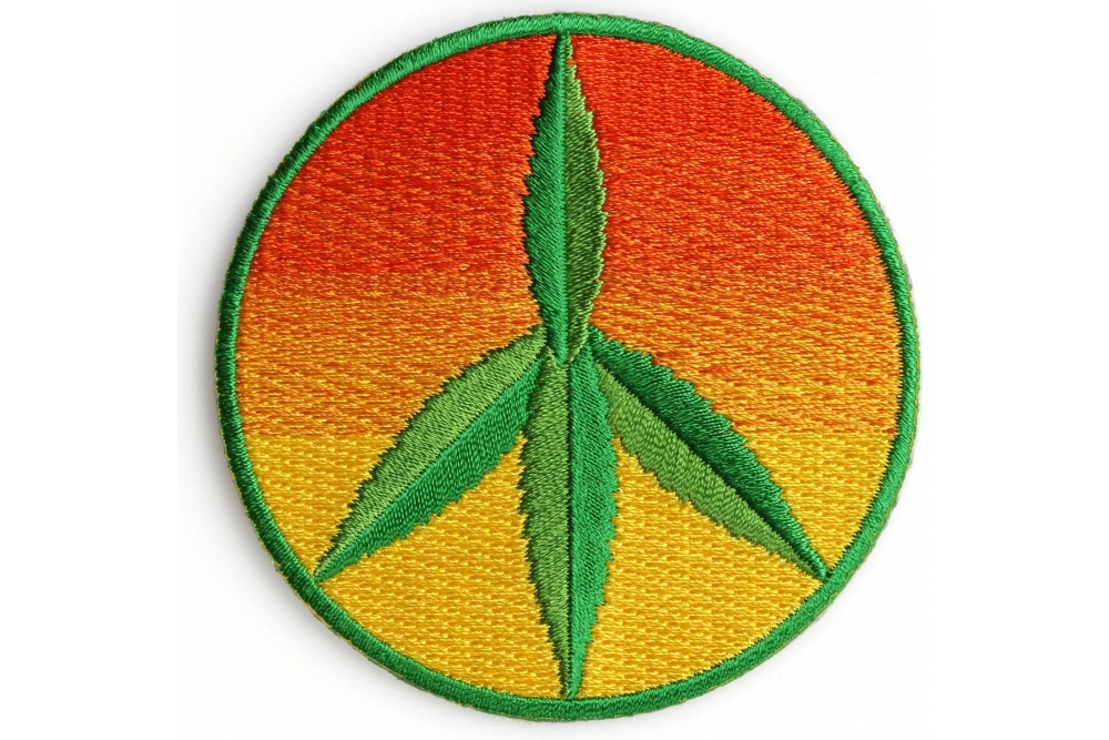 Peace Cannabis Leaf Iron on Hippie Patch - TheCheapPlace