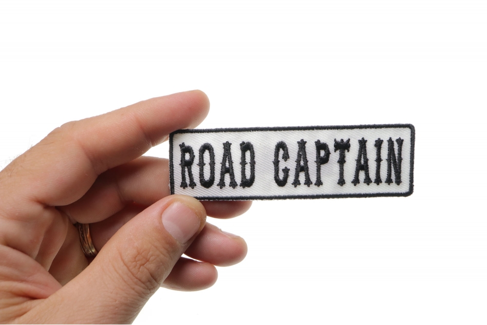 Road Captain Patch Black On White