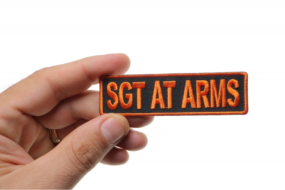 Sgt At Arms Patch 3.5 Inch Orange