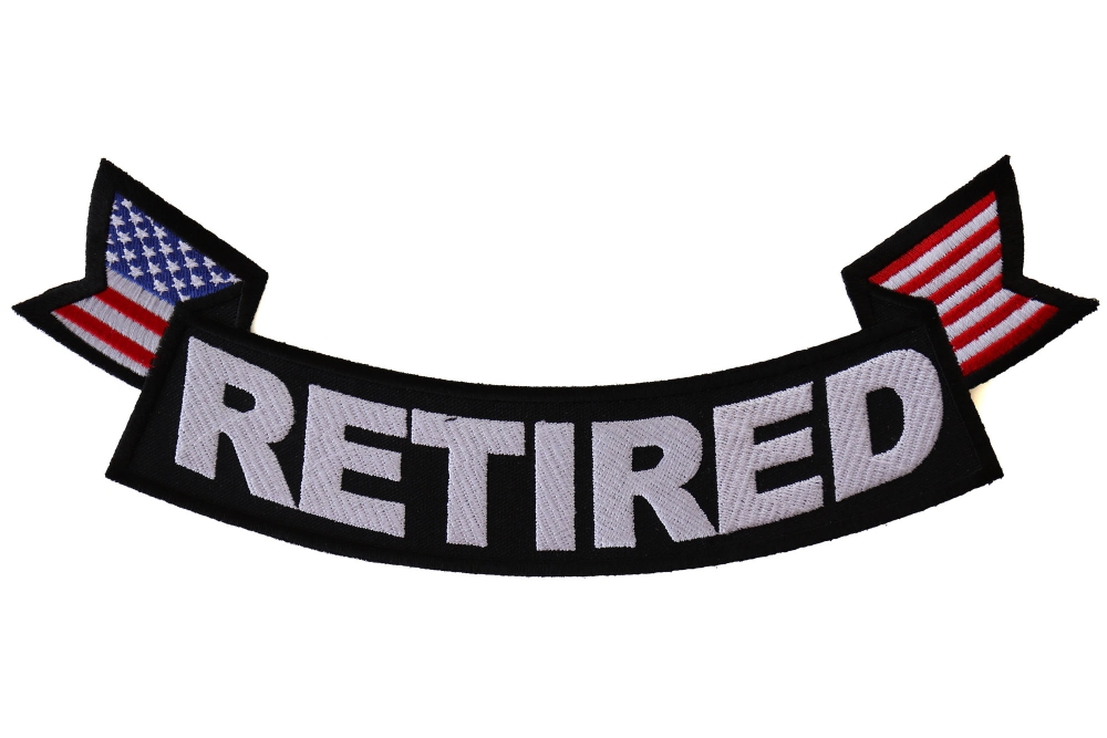 Retired Bottom Rocker With Flags Patch | Retiree Patches -TheCheapPlace
