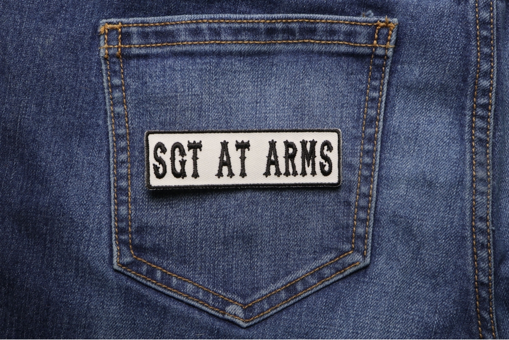 Sgt At Arms Patch Black On White