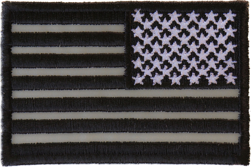 Reverse Black Reflective Us Flag Patch Reflective Flags Thecheapplace