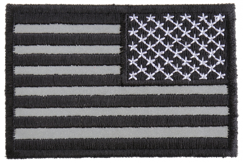 Reverse Black Reflective US Flag Patch | Reflective Flags -TheCheapPlace