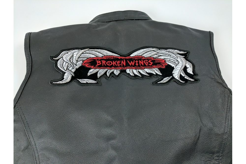 Broken Wings Biker Vest Patch Large | Embroidered Patches