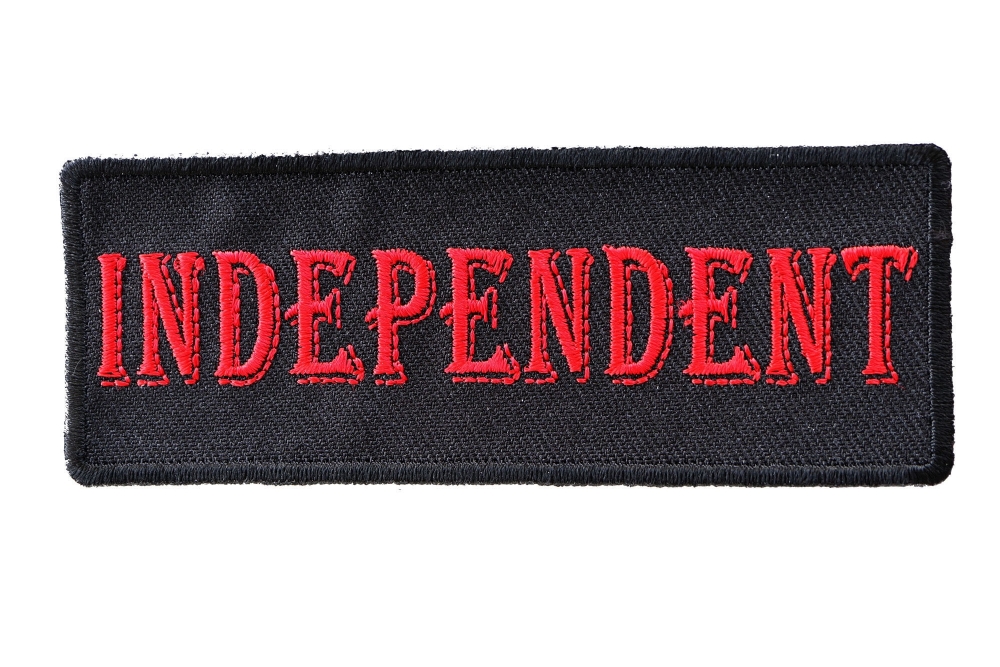 Independent Patch In Red Font 4x1.5 inch