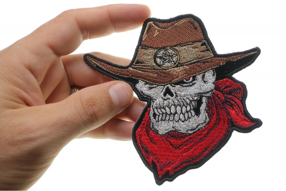 Cowboy Skull Small Patch | Skull Patches -TheCheapPlace