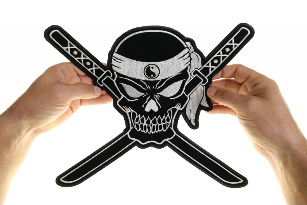 Large Skull Cross Swords Patch | Embroidered Patches
