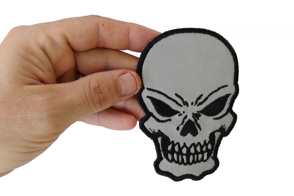 Small Reflective Skull Patch - TheCheapPlace