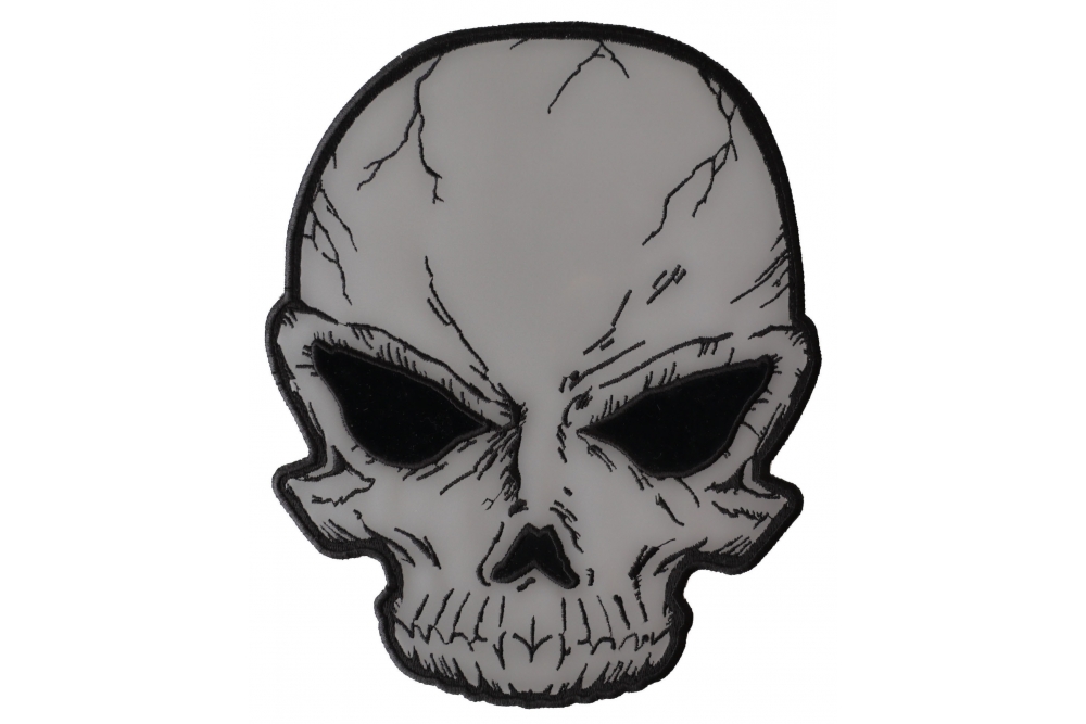 Reflective Skull Large Back Patch | Skull Patches -TheCheapPlace