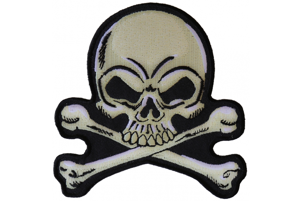 Skull and Crossbones medium Iron on Patch - TheCheapPlace