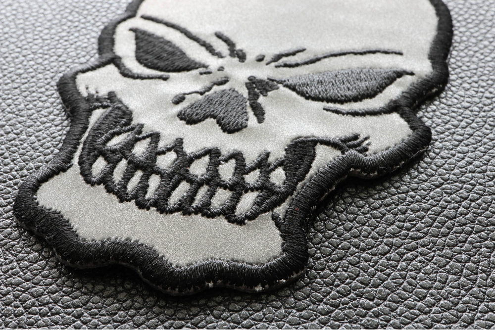 Small Reflective Skull Patch - TheCheapPlace