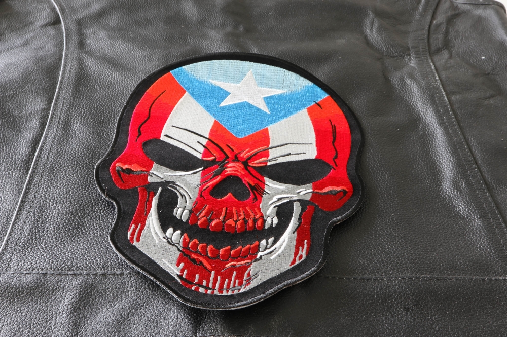 Puerto Rican Skull Large Back Patch | Skull Patches -TheCheapPlace