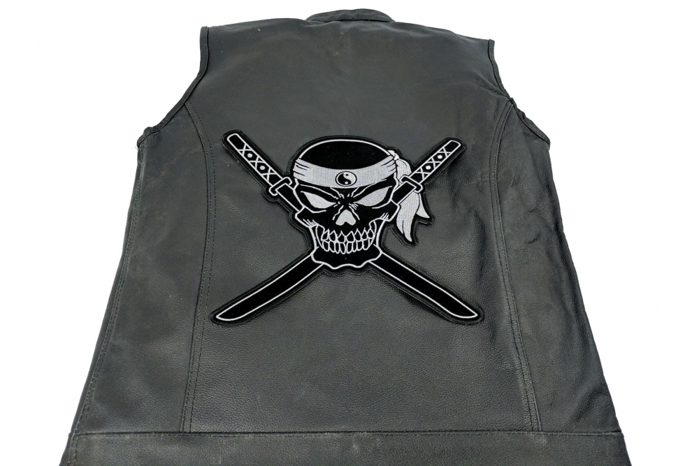 Large Skull Cross Swords Patch | Embroidered Patches