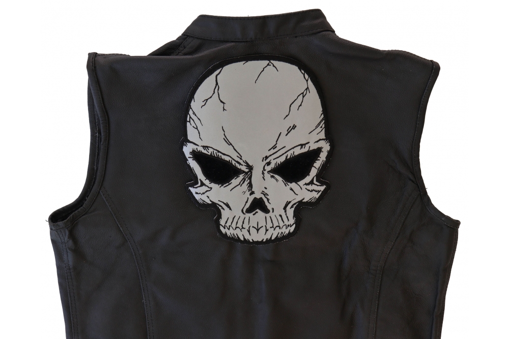 Reflective Skull Large Back Patch | Skull Patches -TheCheapPlace