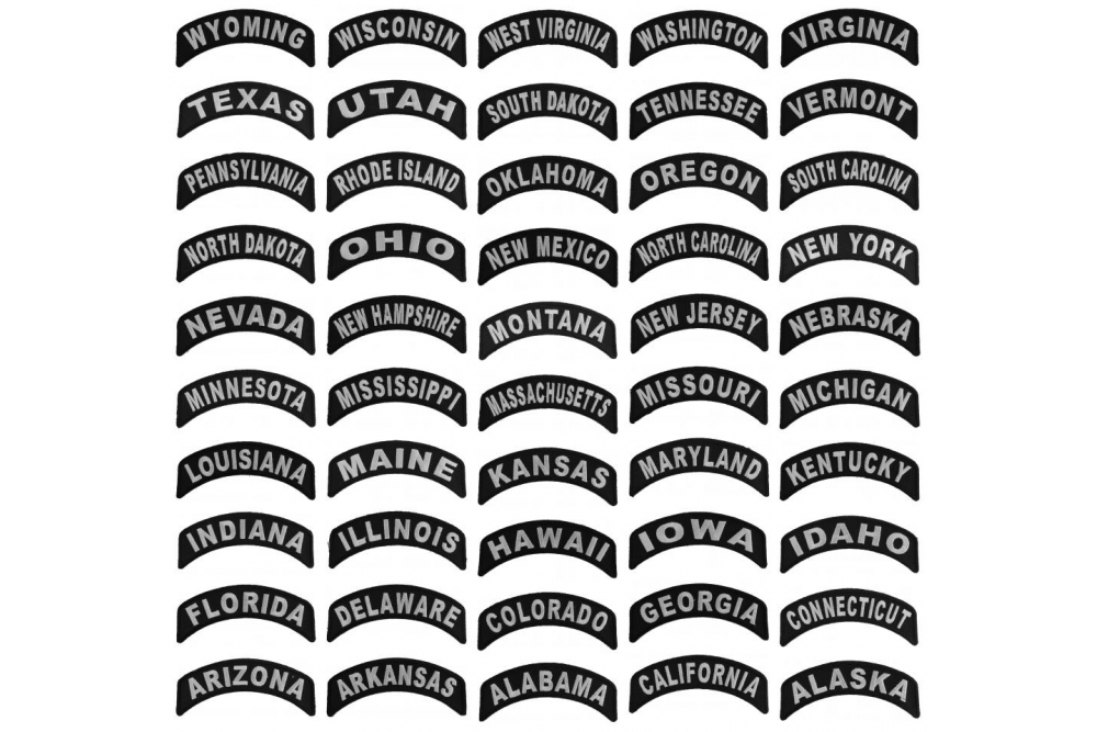 All 50 US State Patches Embroidered Small Rockers | State Rockers ...