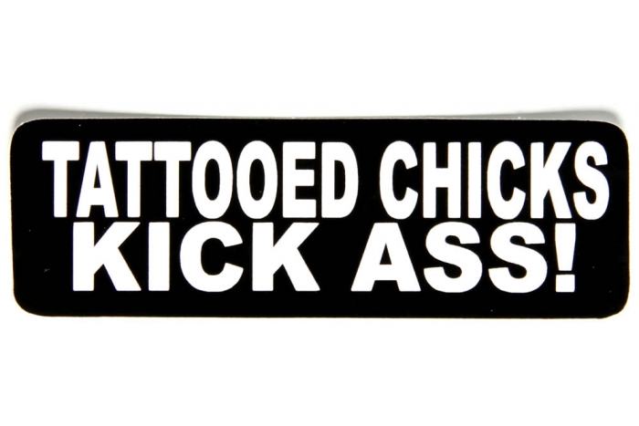 Tattooed Chicks Kick Ass Sticker by Ivamis Patches