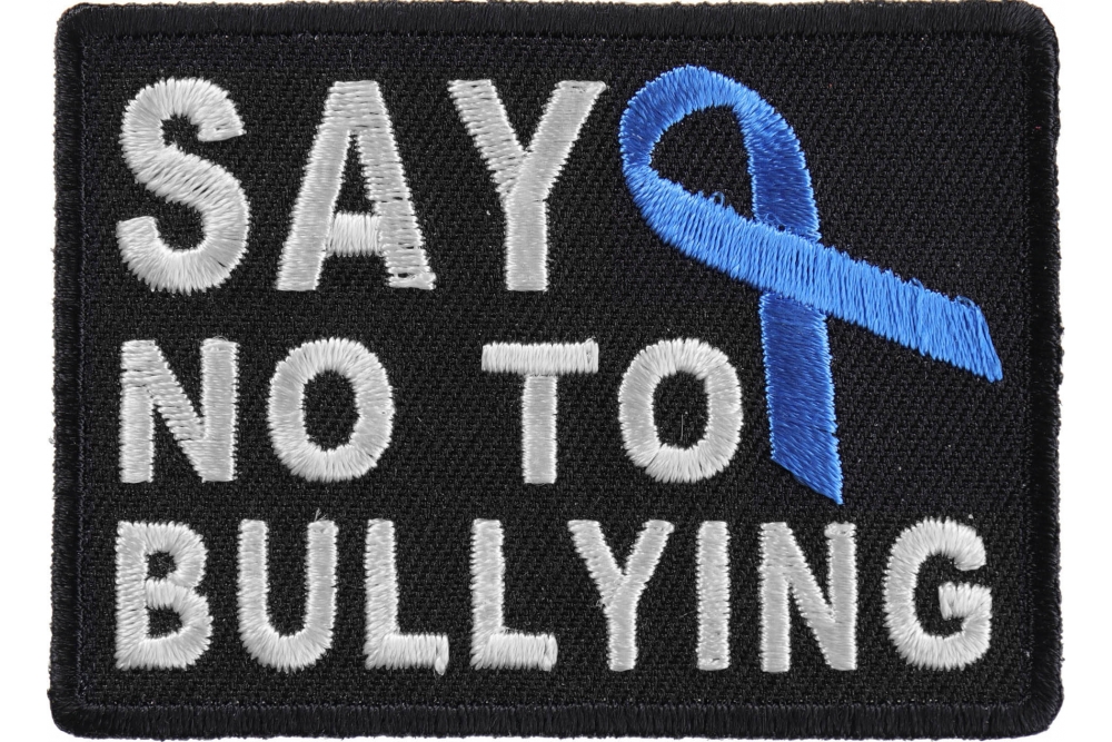 Say No To Bullying Blue Ribbon Patch | Support Ribbons -TheCheapPlace