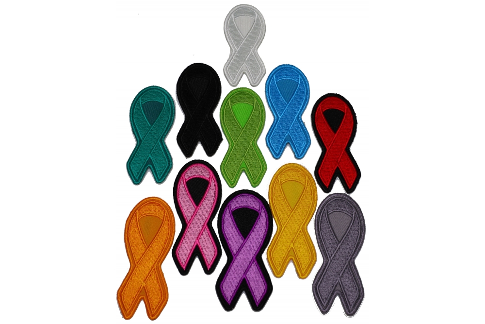 Set of 11 Colored Support Ribbon Patches - TheCheapPlace