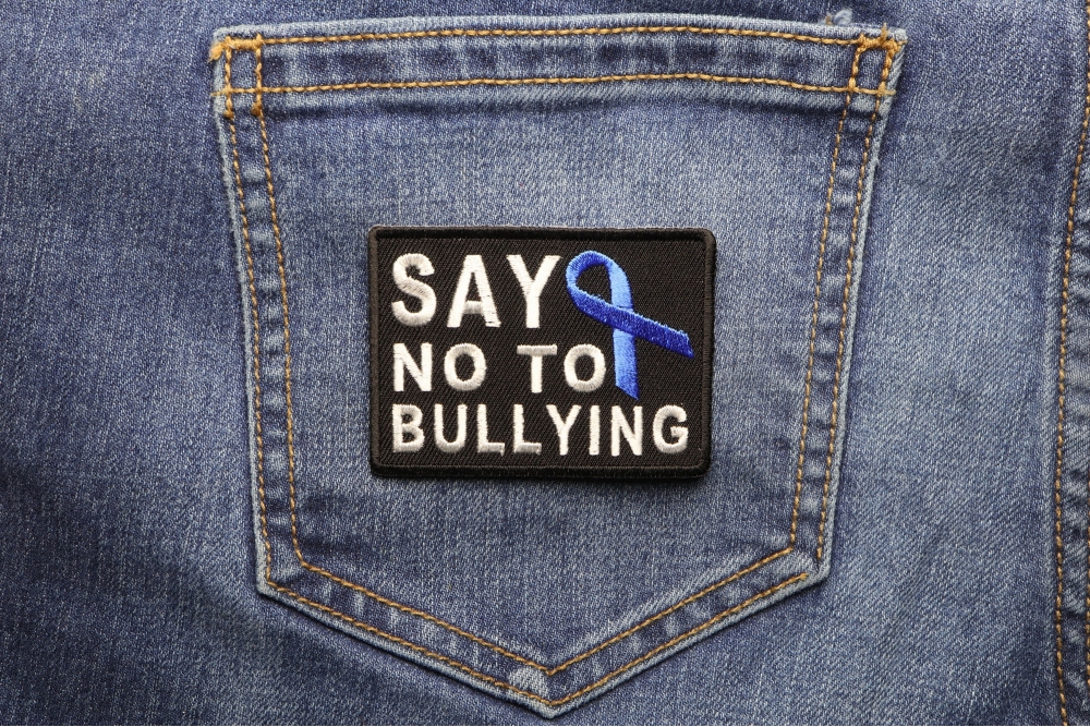 Say No To Bullying Blue Ribbon Patch | Support Ribbons -TheCheapPlace