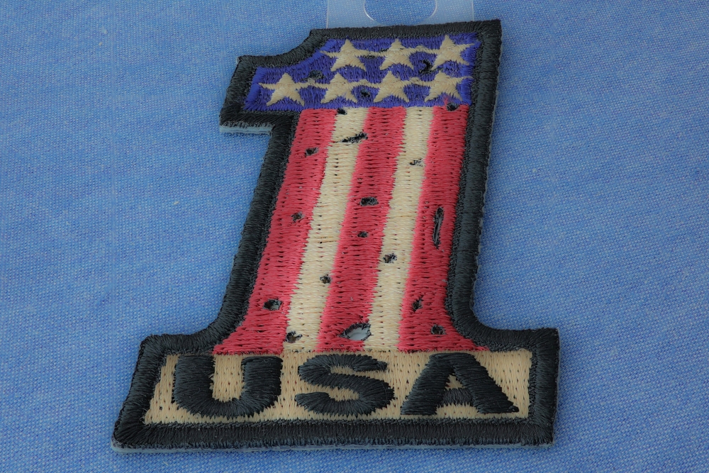 Number 1 USA Vintage Flag and Stars Patch | US Military Veteran Patches ...