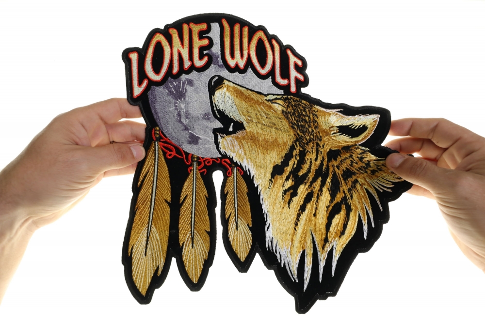 Lone Wolf Howling At The Moon Large Back Patch | Wolf Patches -TheCheapPlace