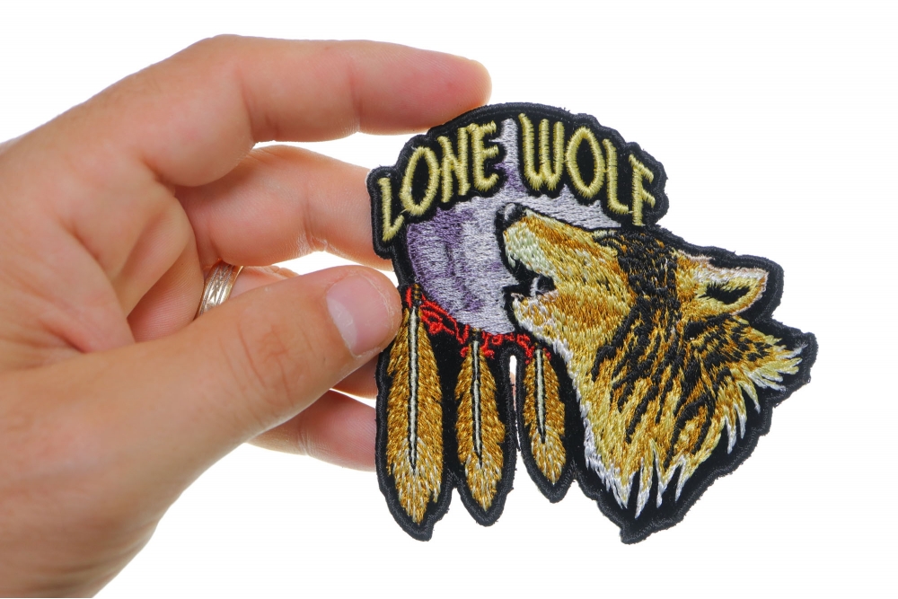 Lone Wolf Howling At The Moon Small Patch | Wolf Patches -TheCheapPlace