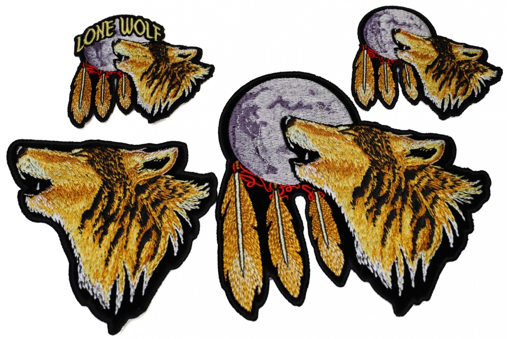 Set of 4 Howling Wolf Patches - TheCheapPlace