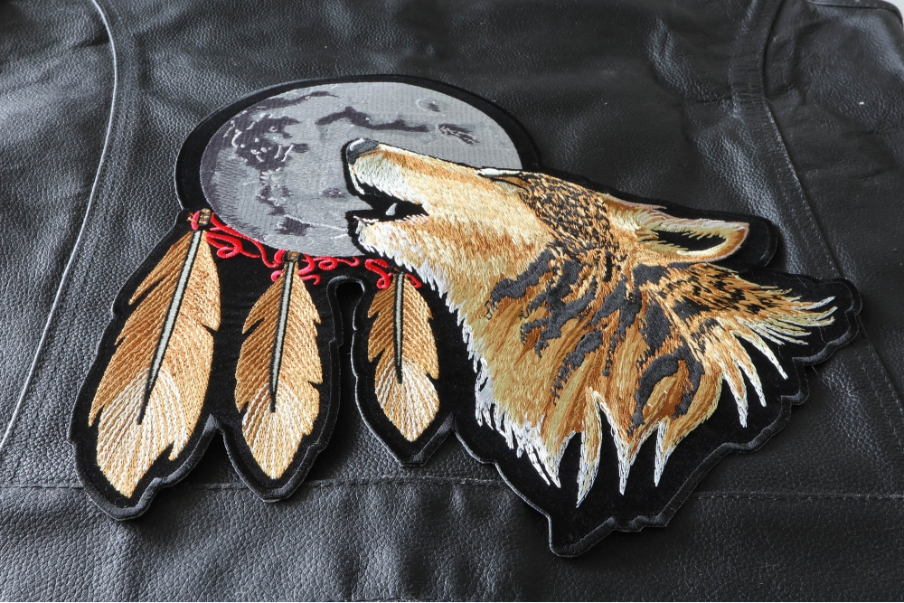 Howling Wolf Moon Large Back Patch | Wolf Patches -TheCheapPlace