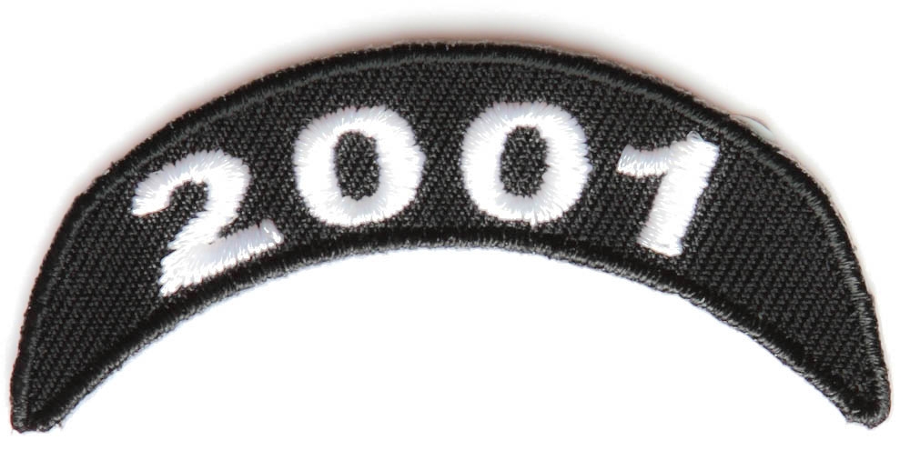 2001 Upper Rocker Patch In Black White | Year Rockers -TheCheapPlace