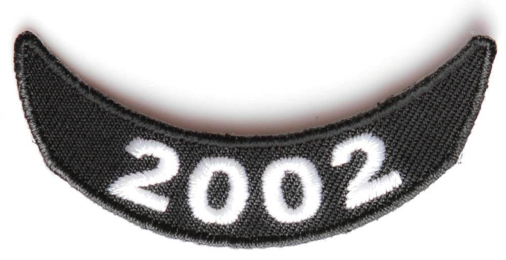2002 Lower Rocker Patch In Black White | Year Rockers -TheCheapPlace