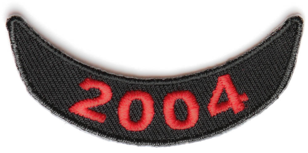 2004 Lower Year Rocker Patch In Red | Year Rockers -TheCheapPlace