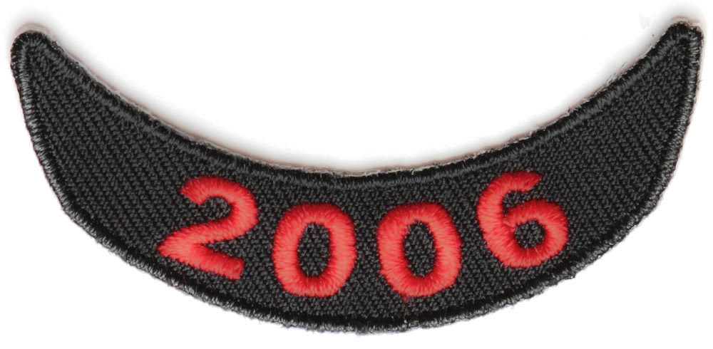 2006 Lower Year Rocker Patch In Red | Year Rockers -TheCheapPlace