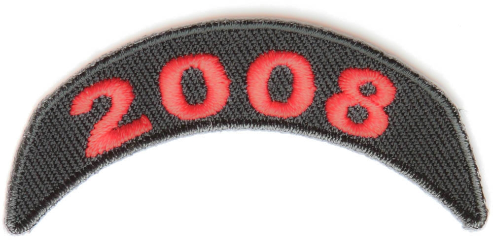 2008 Upper Year Rocker Patch In Red | Year Rockers -TheCheapPlace