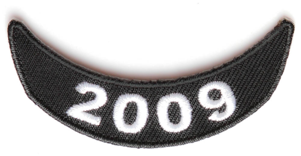 2009 Lower Rocker Patch In Black White | Year Rockers -TheCheapPlace