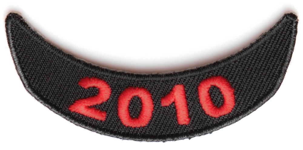 2010 Lower Rocker Patch In Red | Year Rockers -TheCheapPlace