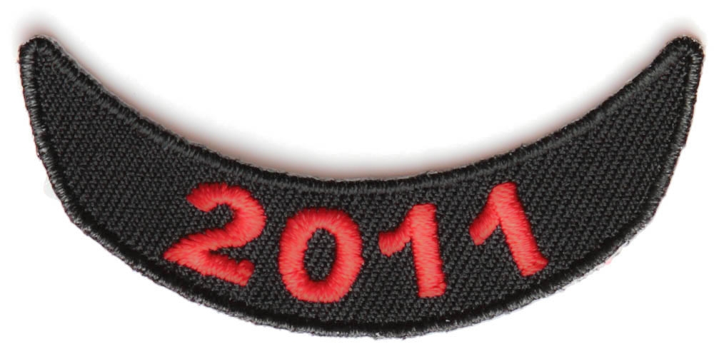 2011 Lower Rocker Patch In Red | Year Rockers -TheCheapPlace